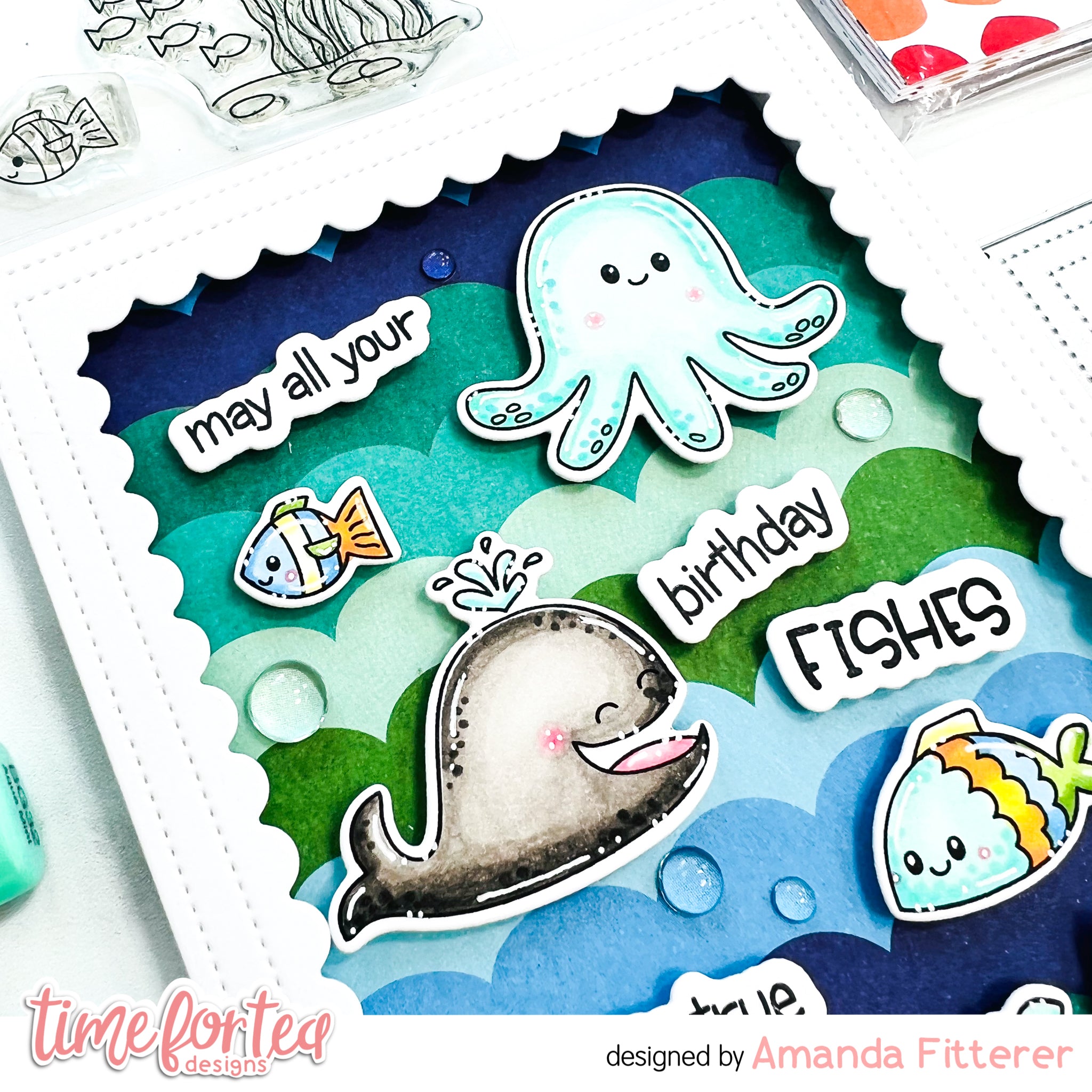 Fintastic Friends Clear Stamp Set – Time For Tea Designs