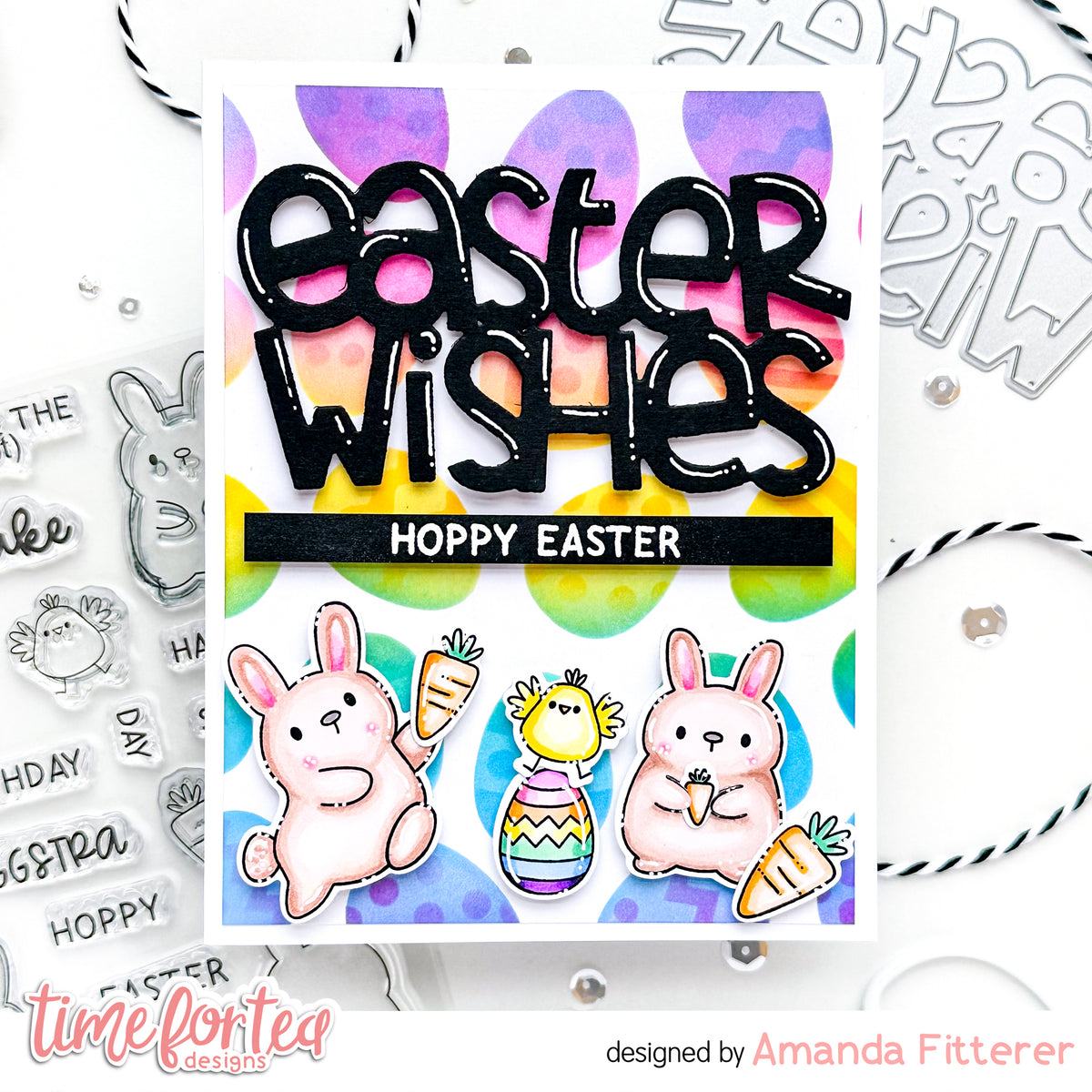 Easter Wishes Large Sentiment Die – Time For Tea Designs